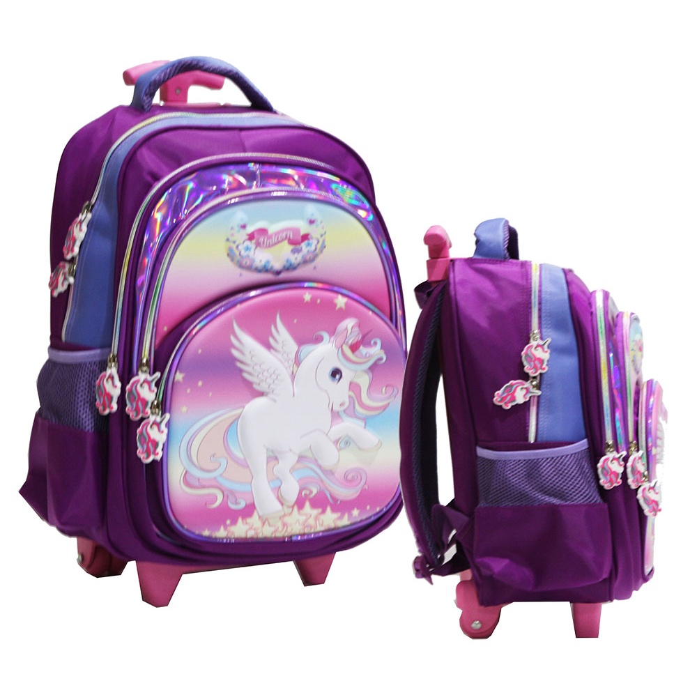 Jual ☚ TAS DORONG TROLLEY ANAK SEKOLAH SD PEREMPUAN GAMBAR KARTUN KUDA ...