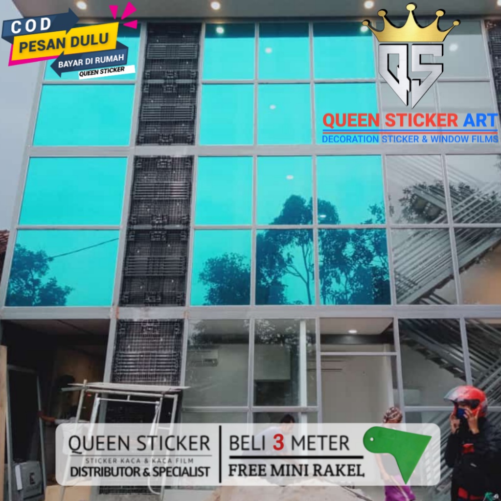 Jual Stiker Kaca Film Jendela Rumah Sparta One Way Cermin Silver Blue ...