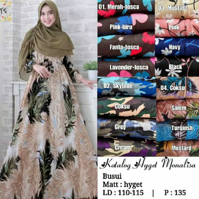 Jual ( Bayar di tempat ) Gamis Hyget jumbo motif acak / Syari motif ...