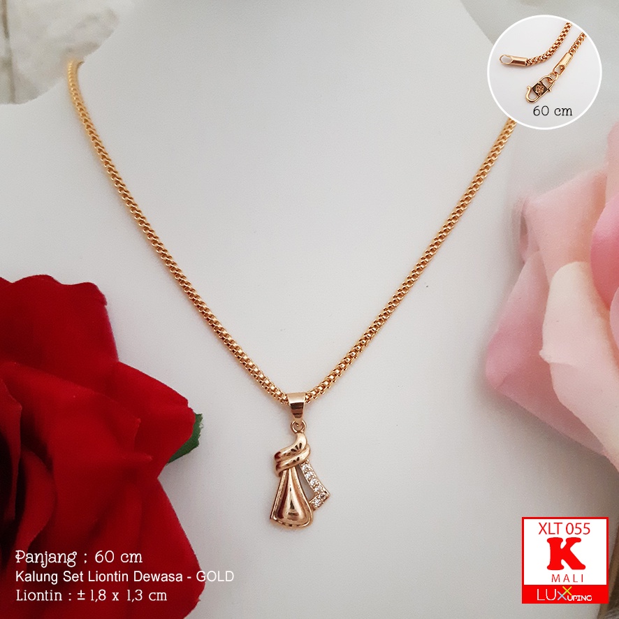 Jual XLT 055 Kalung 60 cm Set Liontin Panjang Kalung Perhiasan Wanita ...