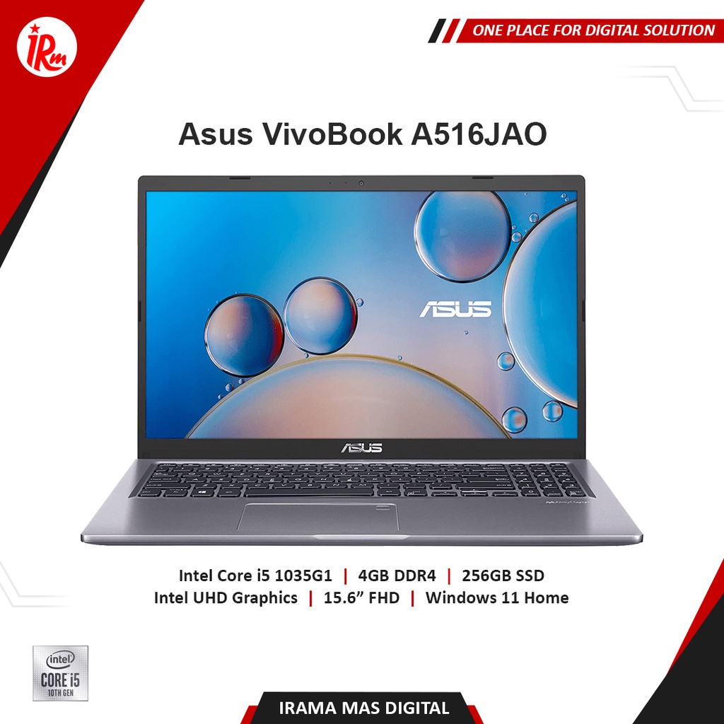 Jual ASUS VivoBook A516JAO - Intel Core i5 1035G1 4GB 256GB SSD FHD W11 | Shopee Indonesia