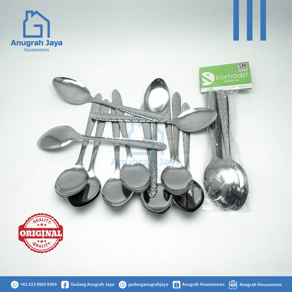 Jual KOMODO SENDOK MAKAN STAINLESS STEEL MOTIF BATIK TEBAL SPOON ...