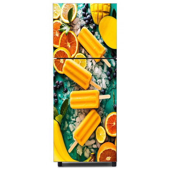 Jual sticker kulkas 2 pintu motif ice cream 150x60 | Shopee Indonesia
