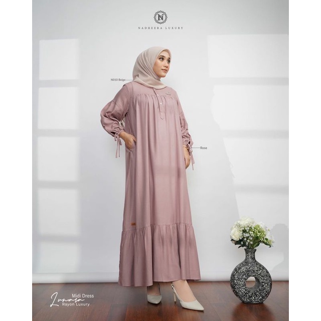 Jual LUNARA MIDI DRESS BY NADHEERA LUXURY | Shopee Indonesia
