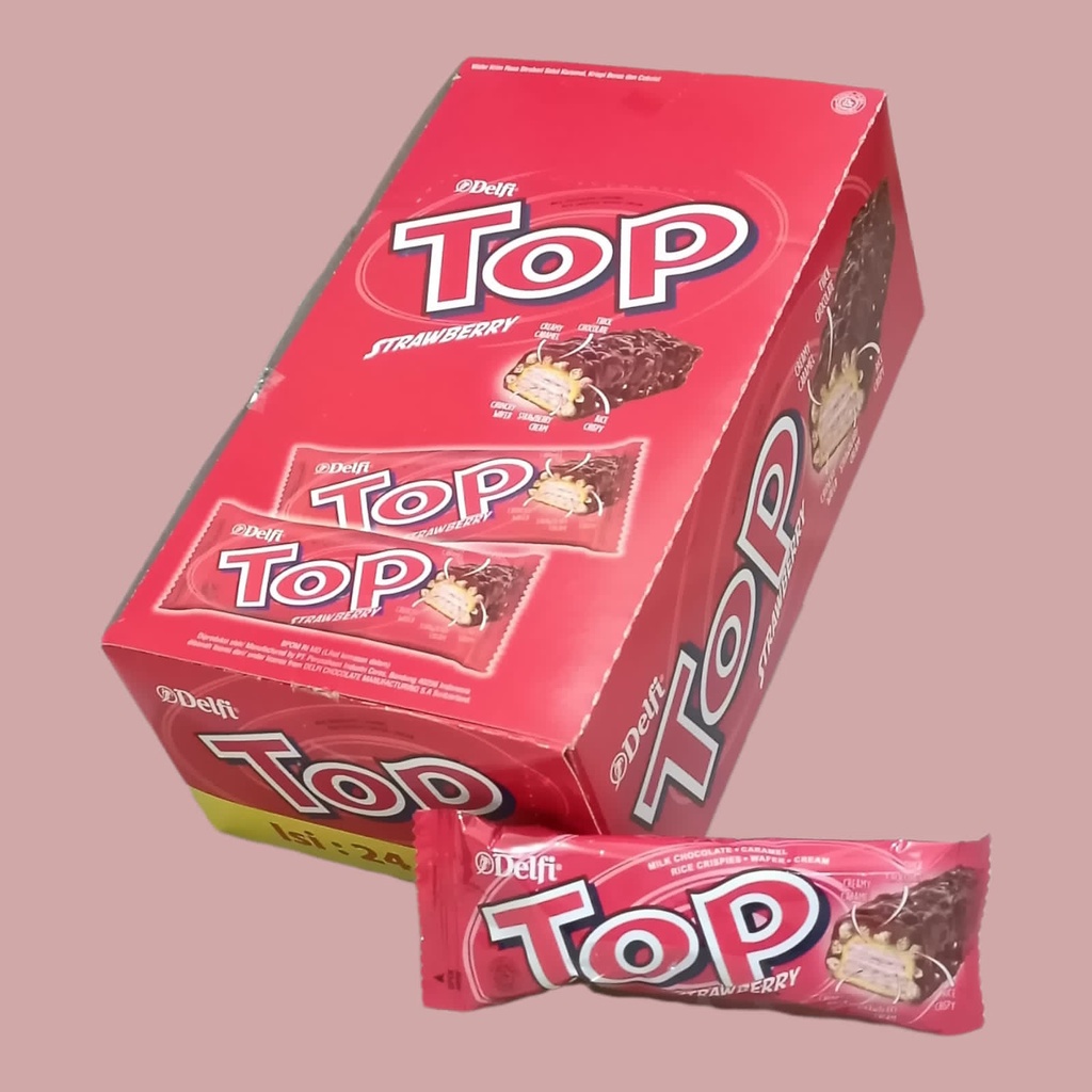 Jual Delfi Top Strawberry Wafer 9gr [24 pcs/box] | Shopee Indonesia