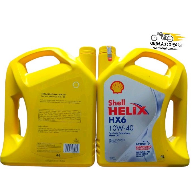 Jual SHELL HELIX HX6 10w40 4.liter oli shell helix | Shopee Indonesia