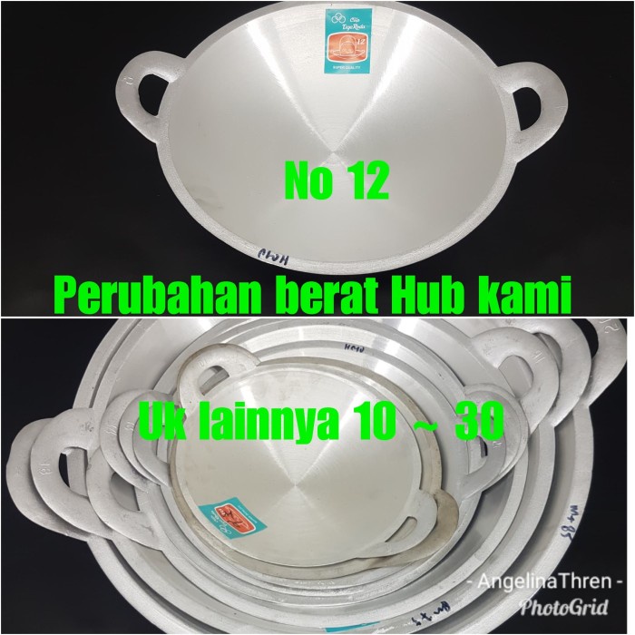 Jual wajan alumunium cap tiga roda No 12 30X7 / wajan ceper alumunium ...