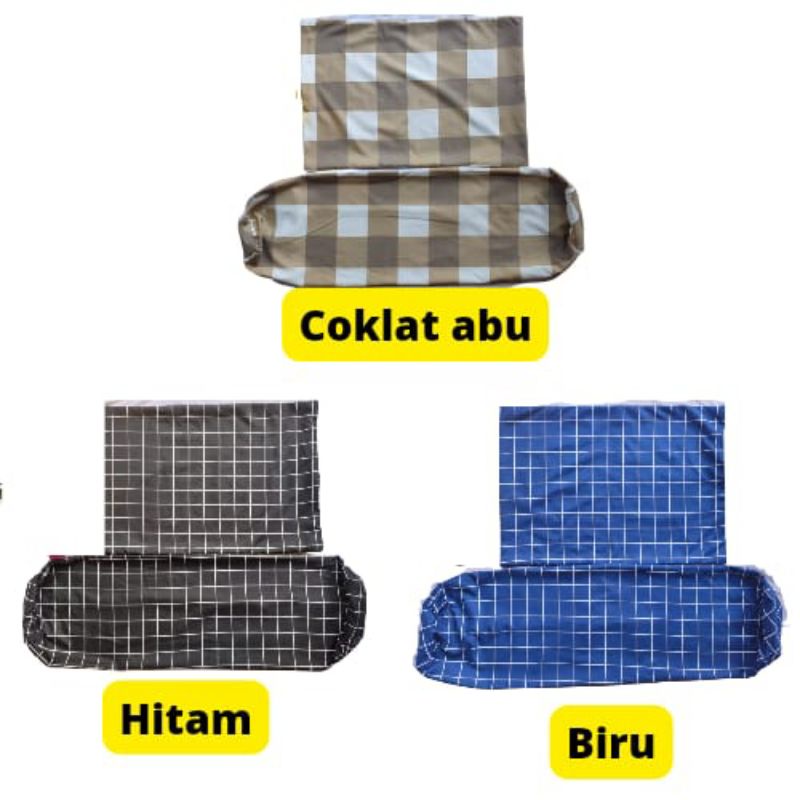 Jual Set Urung bantal & guling motif aesthetic kotak-kotak kain katun ...