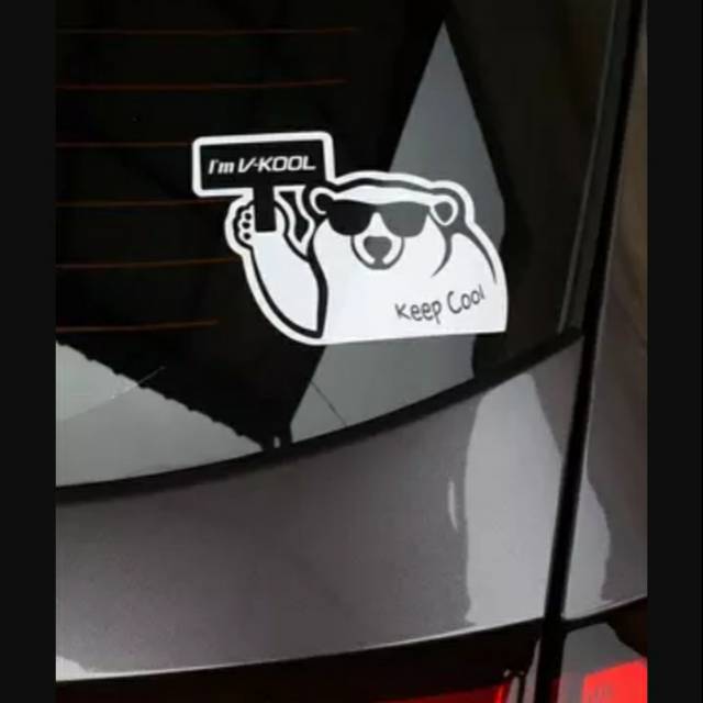 Jual Sticker mobil i am v kool beruang kutub cute stiker kaca mobil ...