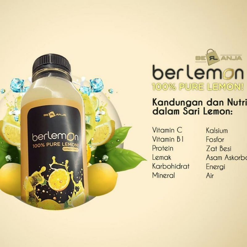Jual BERLEMON Sari Lemon Asli Kemasan 250 Ml | Shopee Indonesia