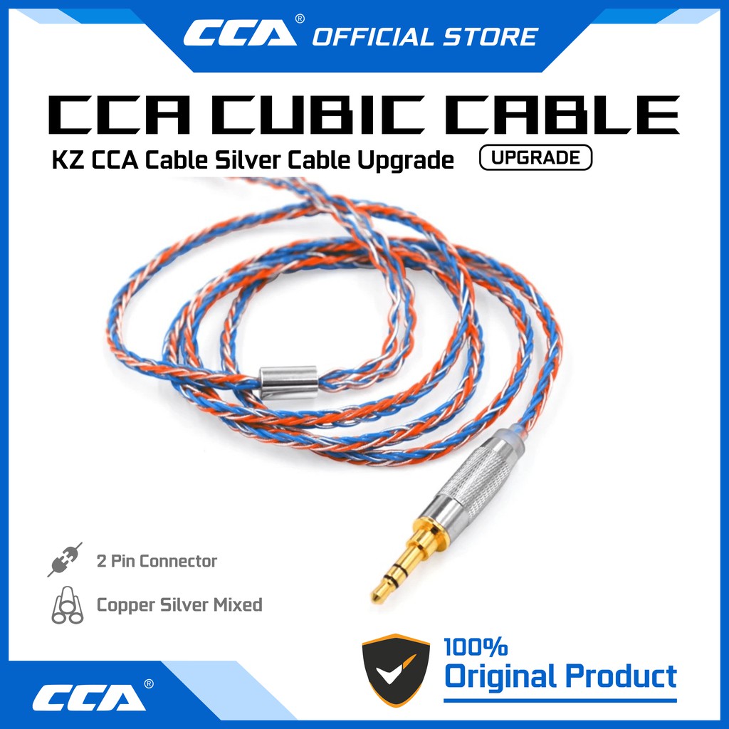 Jual CCA KZ 8 Cores Cubic Braided Silver Plated Kabel Upgrade Cable ...
