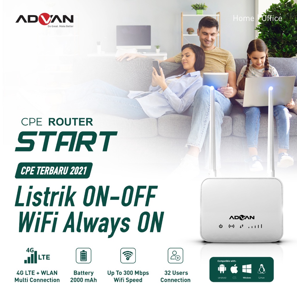 Jual Advan Hybrid CPE Router Start Modem WiFi Telkomsel 50GB | Shopee ...