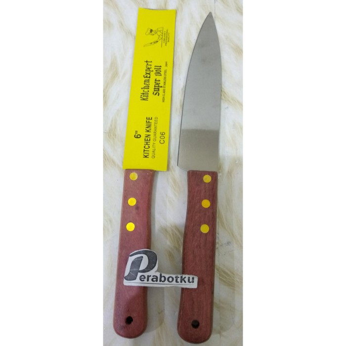 Jual Pisau Super Doll 6" / Pisau Gagang Kayu Merah/Pisau Dapur/Pisau ...