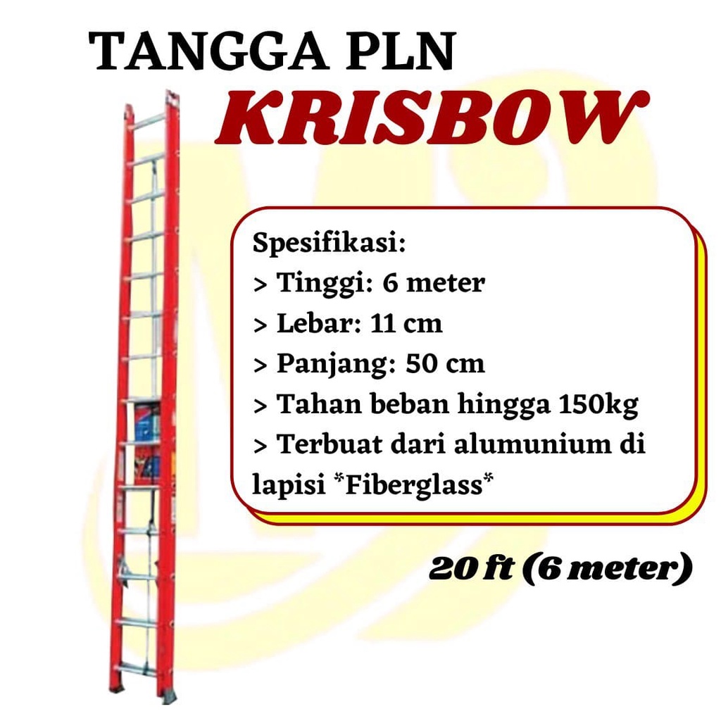Jual Tangga PLN Extension Fiberglass KRISBOW 20FT | Sliding Sorong ...