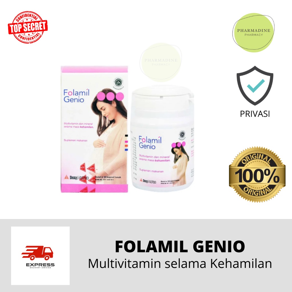 Jual Folamil Genio Vitamin Ibu Hamil kehamilan kemasan baru | Shopee ...