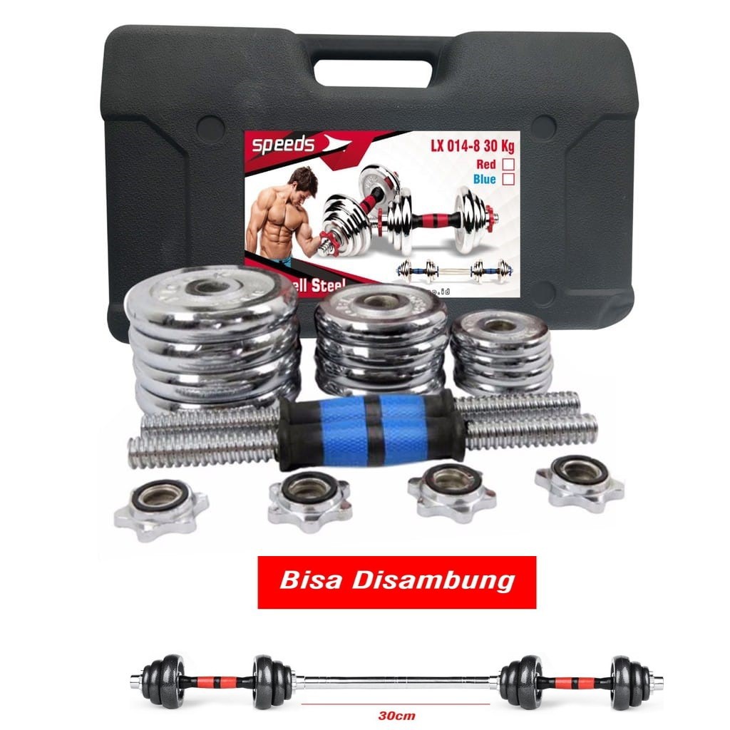 Jual 30KG Dumbel BESI + BOX Ongkir Dumbel Set Max 30kg Tiang Angkat ...