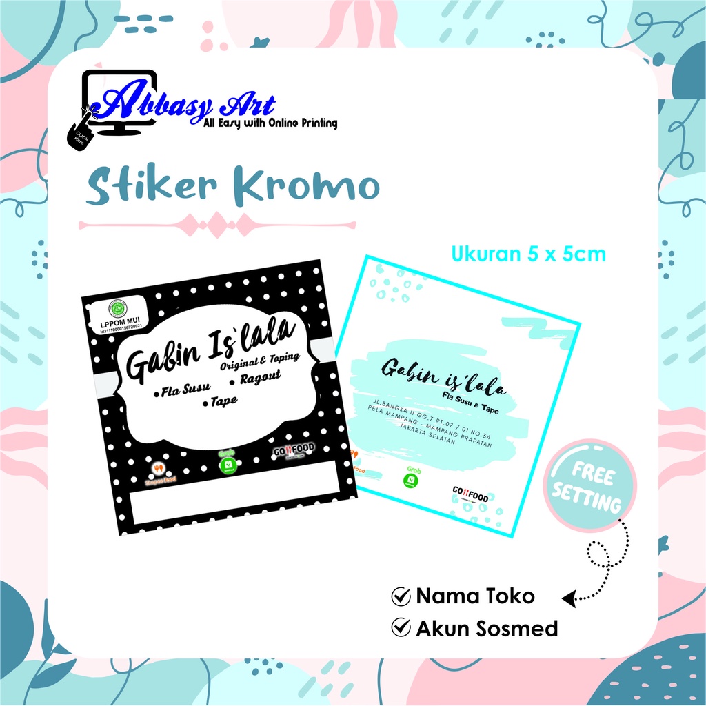 Jual CETAK STIKER KOTAK LABEL MAKANAN / STICKER KOTAK KEMASAN PRODUK ...