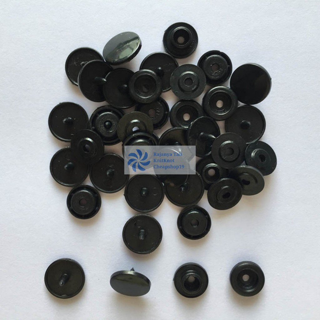 Jual Kancing snap button Hitam jepret plastik 1010 10mm 10gross ...