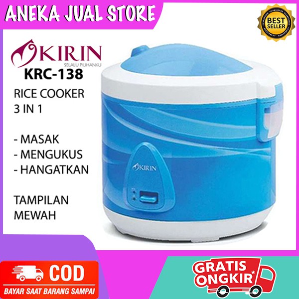 Jual KIRIN KRC 138 Rice Cooker / Magic Com 3 in1 isi 2 Liter - WARNA BIRU | Shopee Indonesia