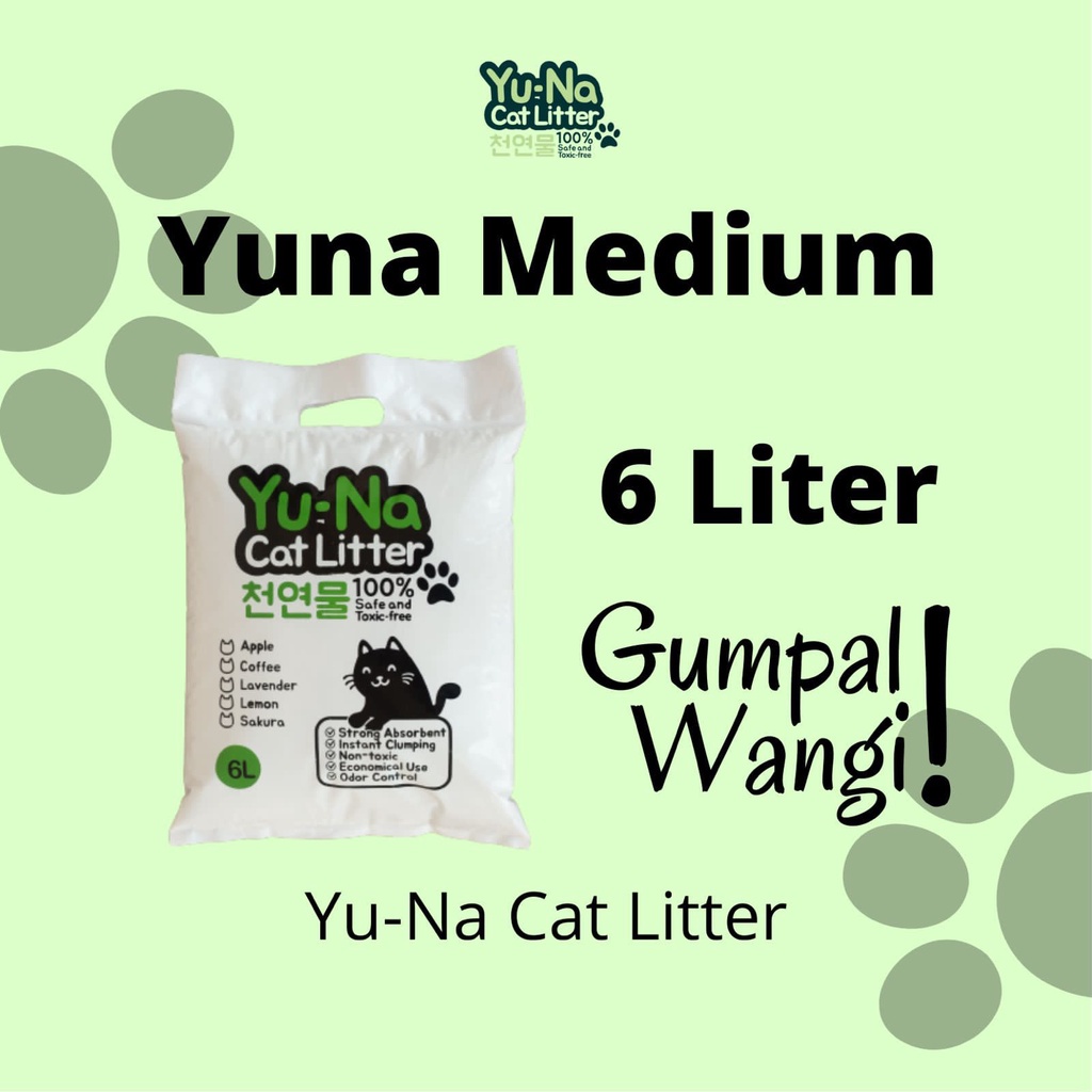Jual 12 LITER PASIR GUMPAL WANGI SAKURA YUNA CAT LITTER 6 LITER ...