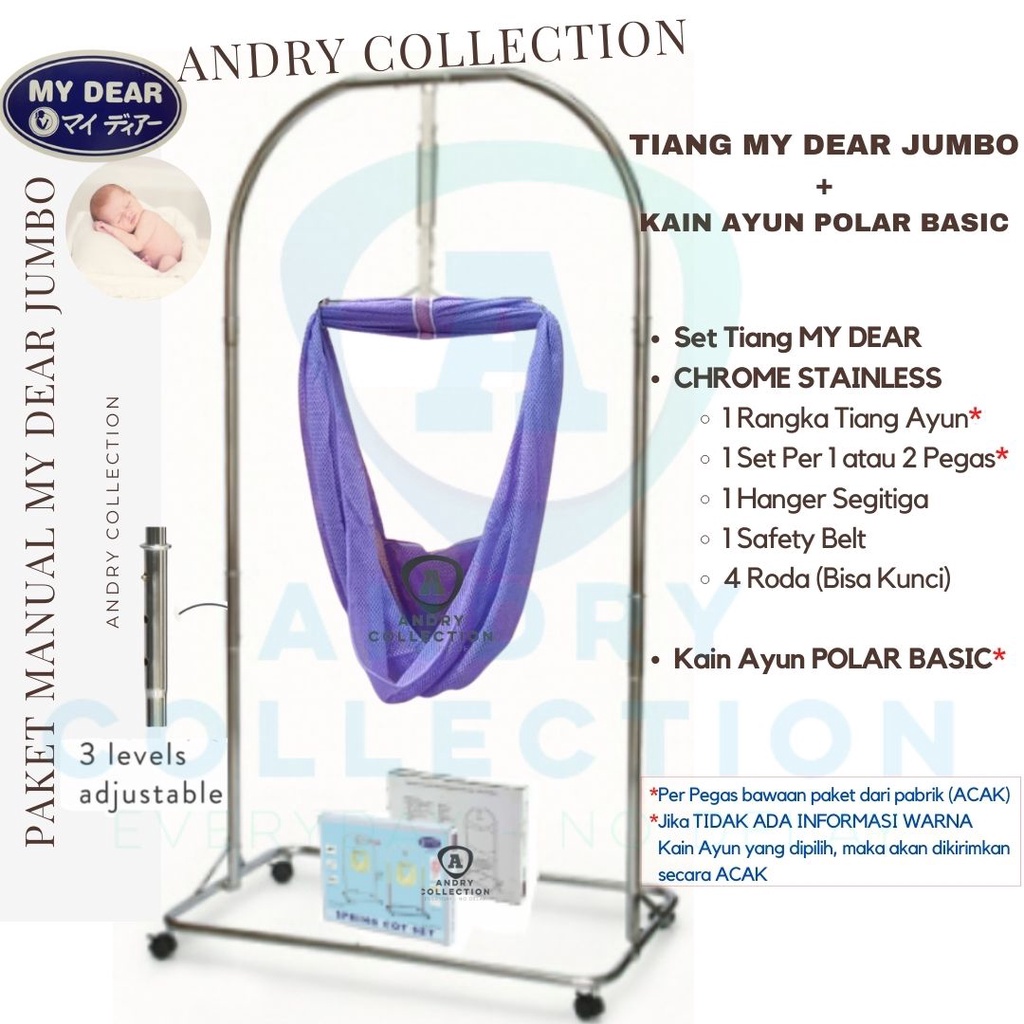 Jual Paket Manual Tiang Ayun MY DEAR JUMBO Lengkap Varian Kain Ayunan ...