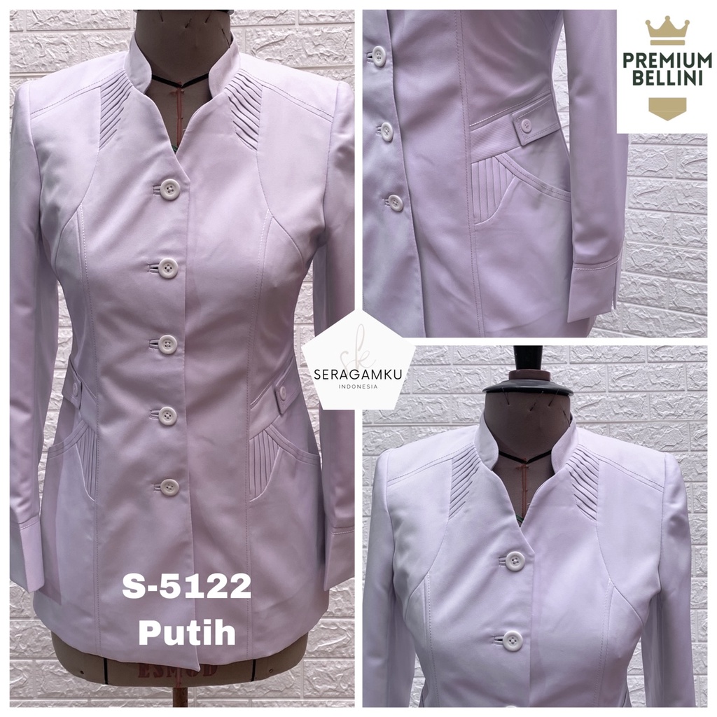 Jual SERAGAM BELLAGIO / Seragam Putih PNS / Blazer Dinas / Putih ...