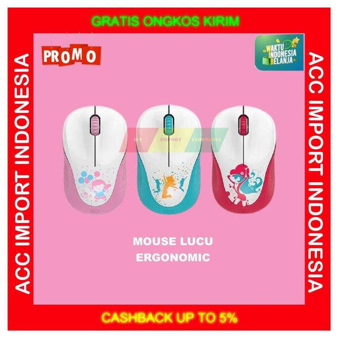 Jual Mouse Kerja Bluetooth Wireless Karakter Lucu Motif Pc Laptop 20M ...
