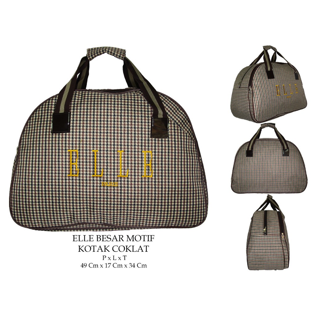 Jual tas pakaian besar / tas travel / elle besar motif / elle / tas ...