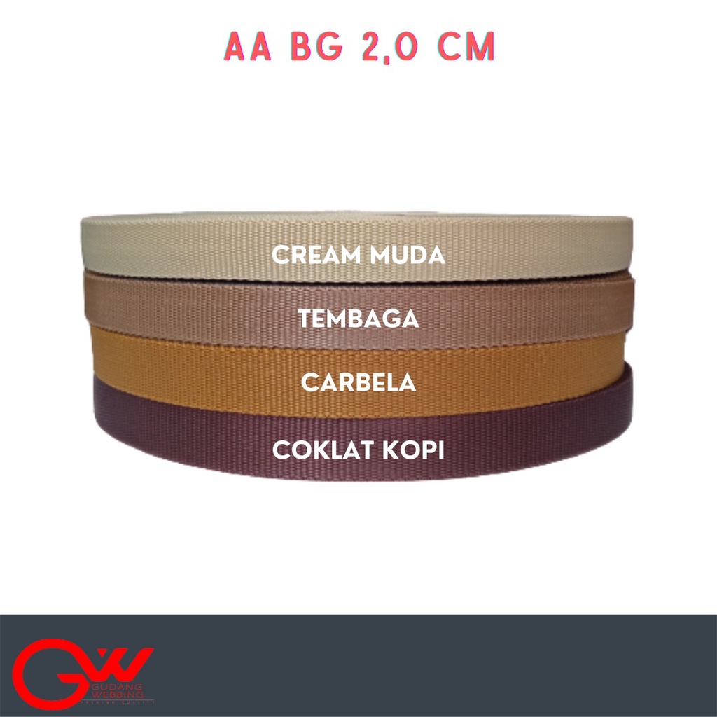 Jual Tali webbing - AA BG 2,0cm | Shopee Indonesia