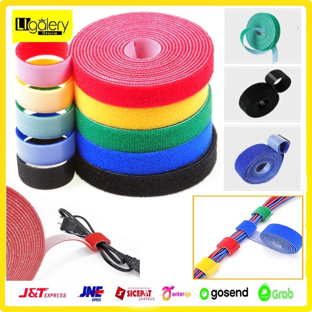 Jual [BISA COD] Velcro Kabel Strap Pengikat Kabel Perekat Kabel 1m ...