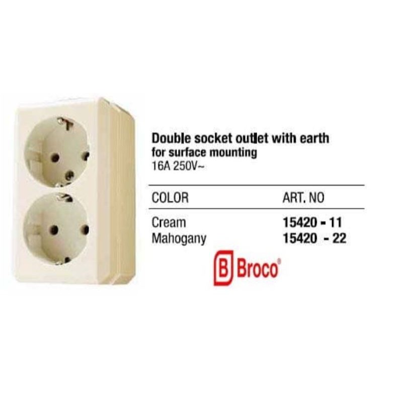 Jual Stop Kontak Broco 2 Lubang / Stop Kontak Broco Double New Gee ...