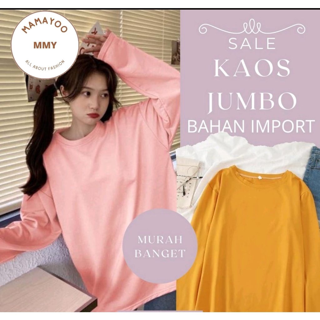 Jual MMY Sweater POLOS Kaos Jumbo POLOS Kaos Basic | Shopee Indonesia