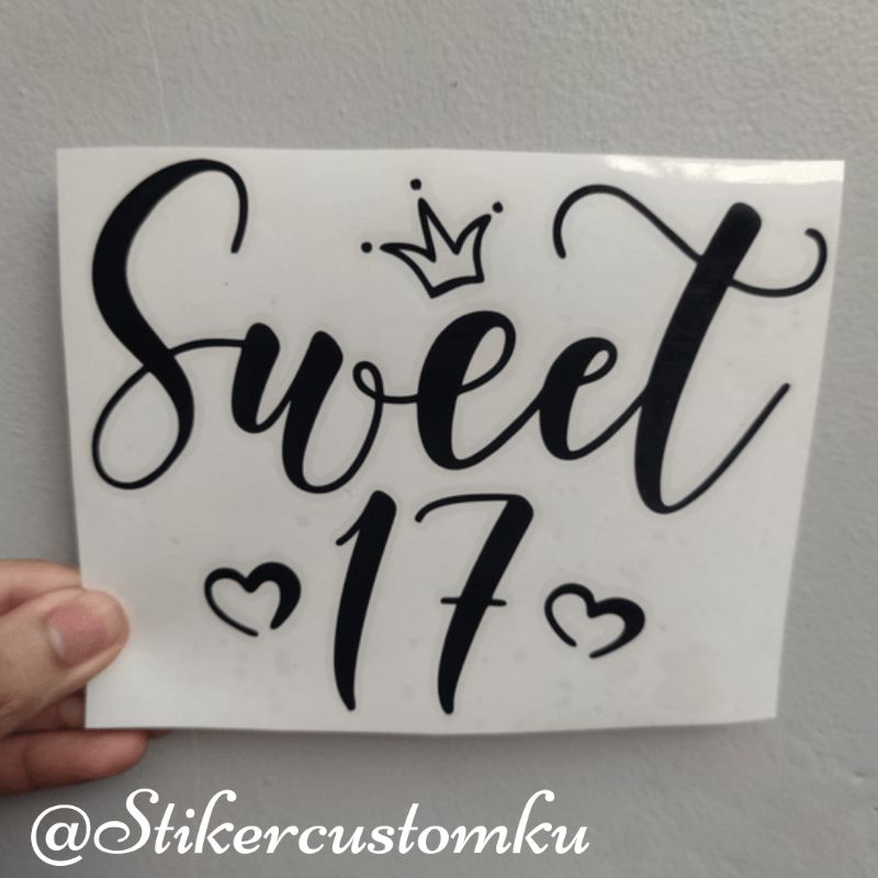 Jual Stiker Sweet 17 Balon PVC Sticker Cutting | Shopee Indonesia
