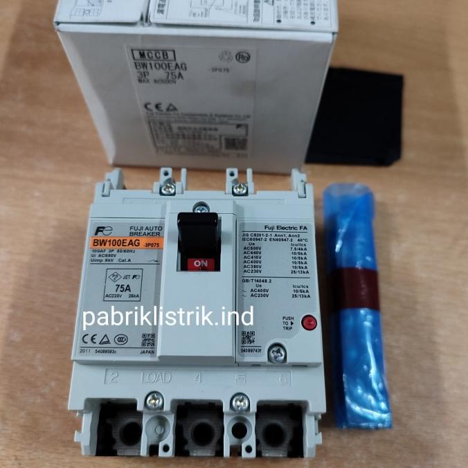 Jual NFB MCCB Breaker BW100EAG 3P 75A Fuji original BW100 EAG ada stock ...