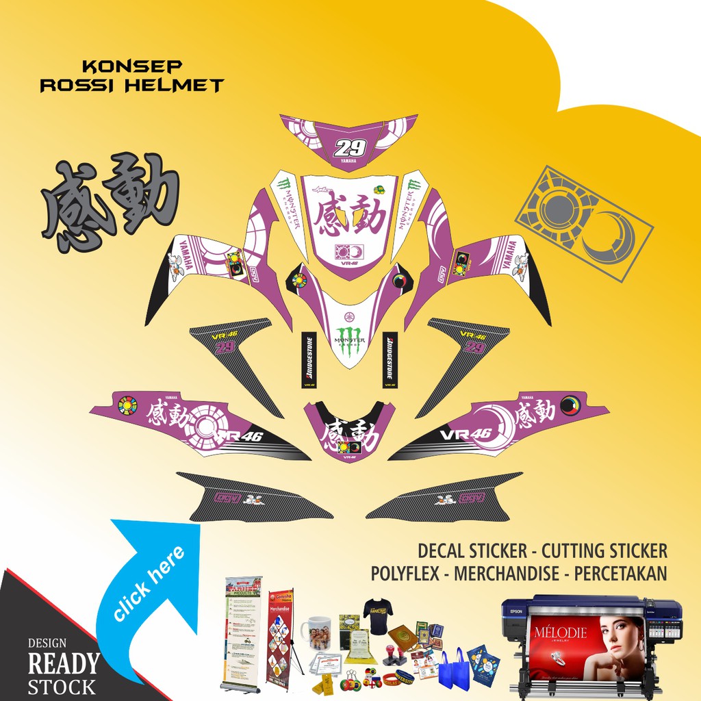 Jual DECAL FULL BODY MOTOR YAMAHA SOUL GT KONSEP ROSSI SUN AND MOON ...