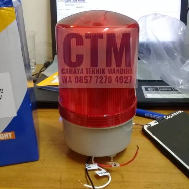 Jual Warning light / lamp LED 5" 220v 12v 24v warna merah kuning biru ...