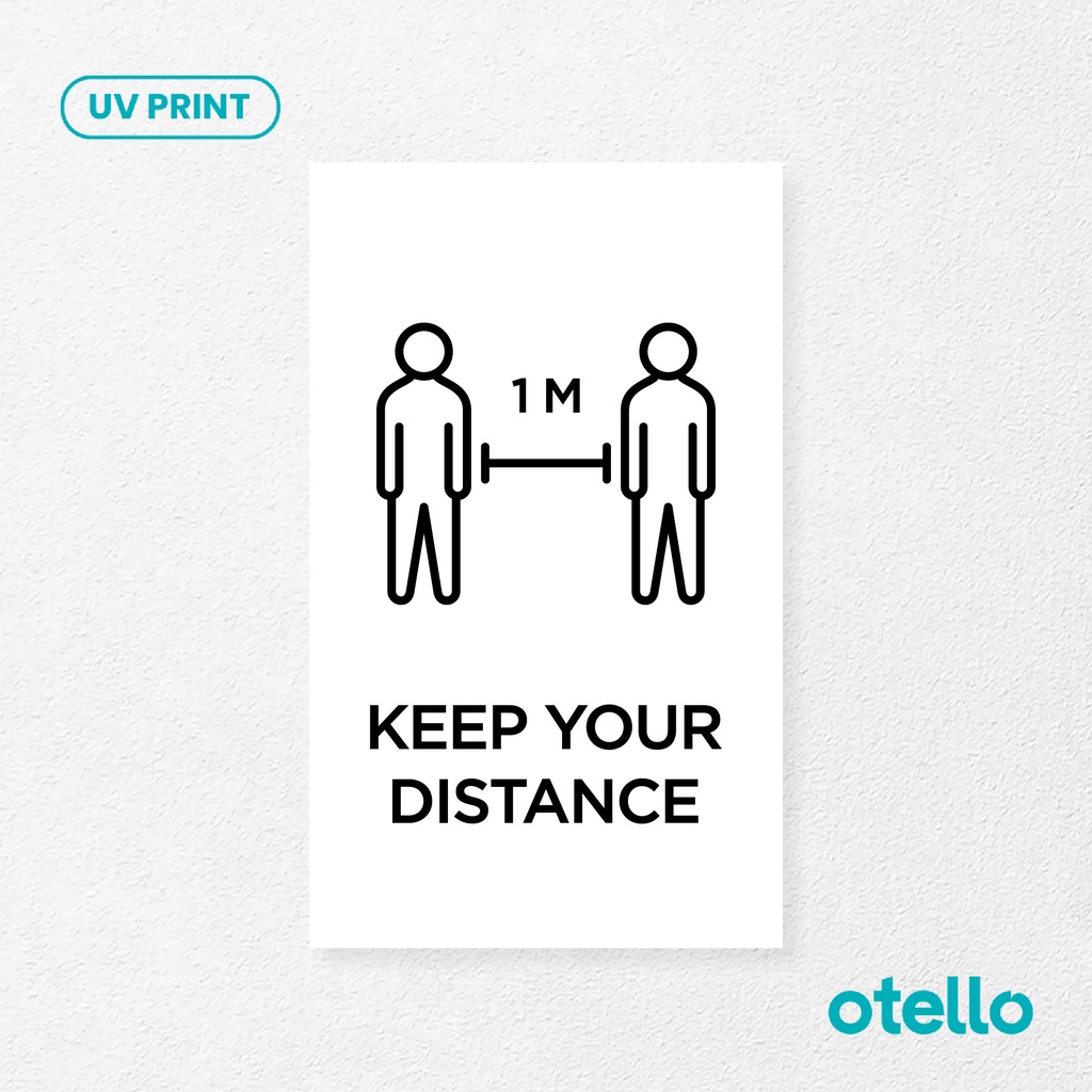 Jual Otello Signage Papan Keep Your Distance Sign Tempel Dinding Jaga ...