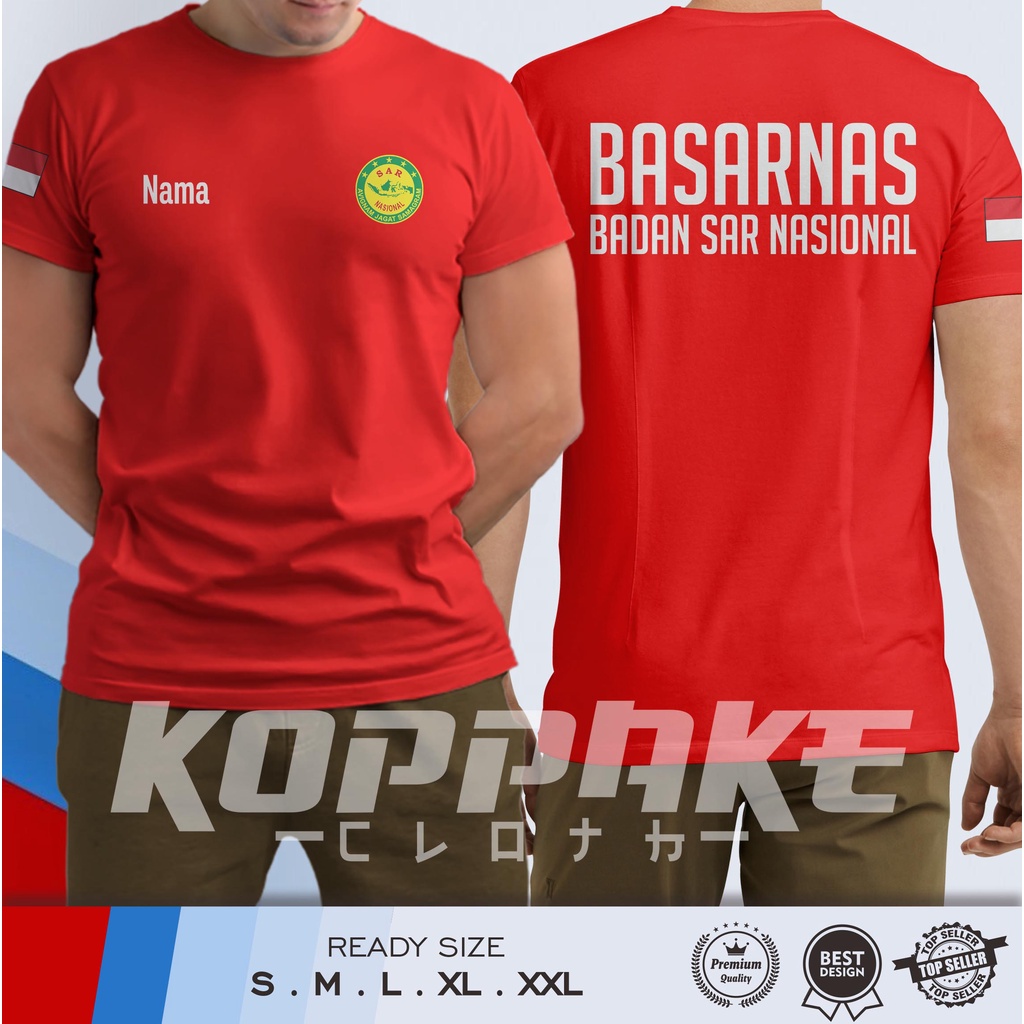 Jual Kaos BASARNAS Badan SAR Nasional Gratis Nama Baju Pemerintahan ...