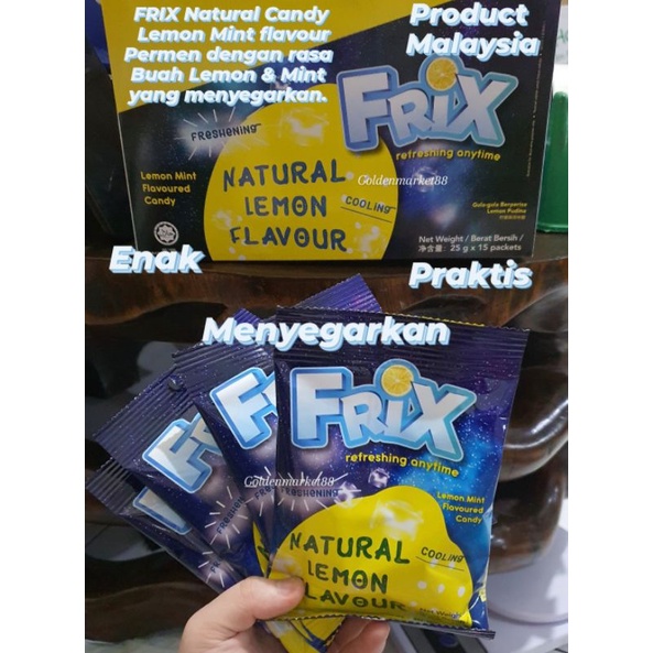 Jual PERMEN FRIX LEMOND MINT FLAVOURED FRIX CANDY LEMON MENTOL SEGAR ...