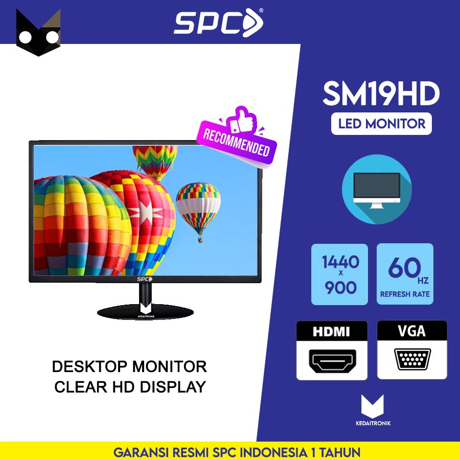Jual NEW !! Monitor LED SPC SM19HD 19 inch SM 19HD Full 19" HD HDMI VGA ...