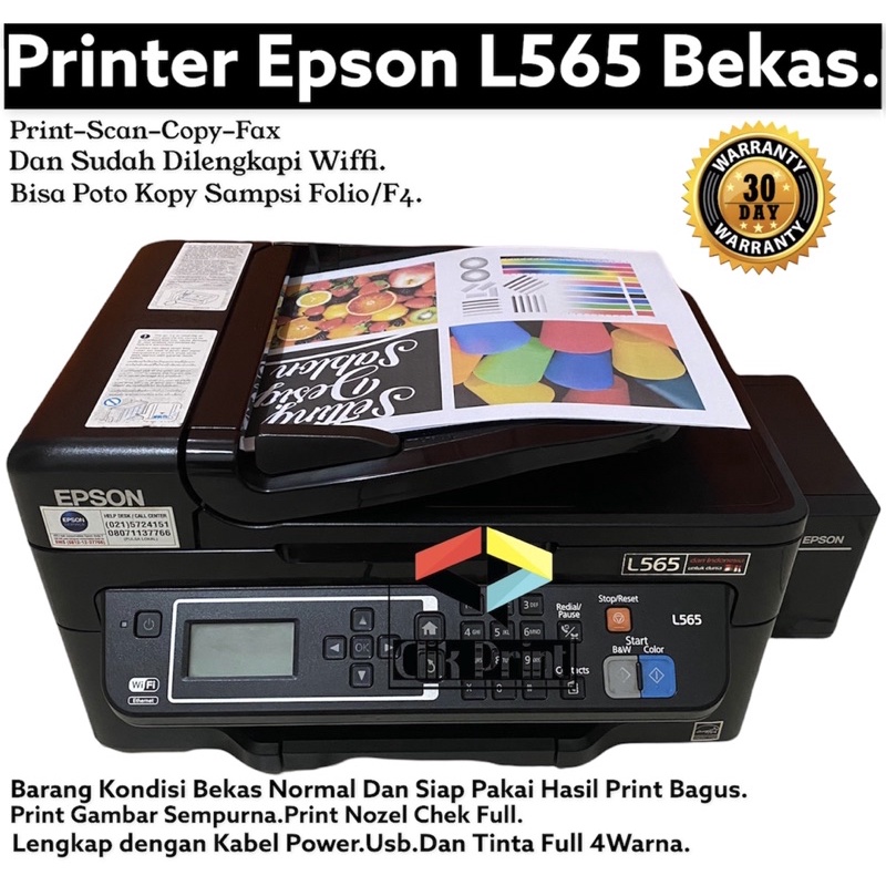 Jual Printer Epson L565 print,scan copy,wifi,Adf | Shopee Indonesia