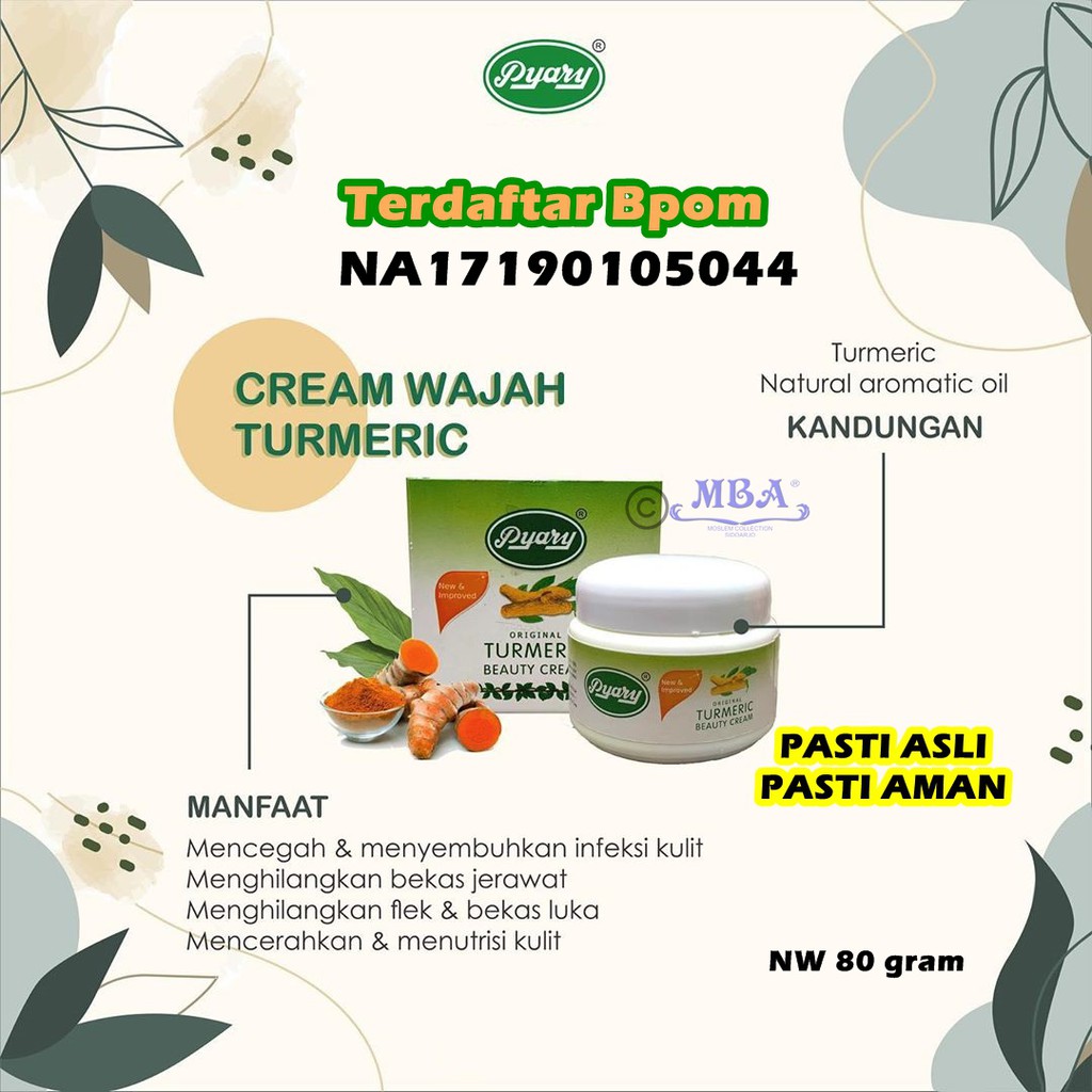 Jual Cream Arab Pyary Turmeric Beauty Cream Terdaftar Bpom Pagi malam ...