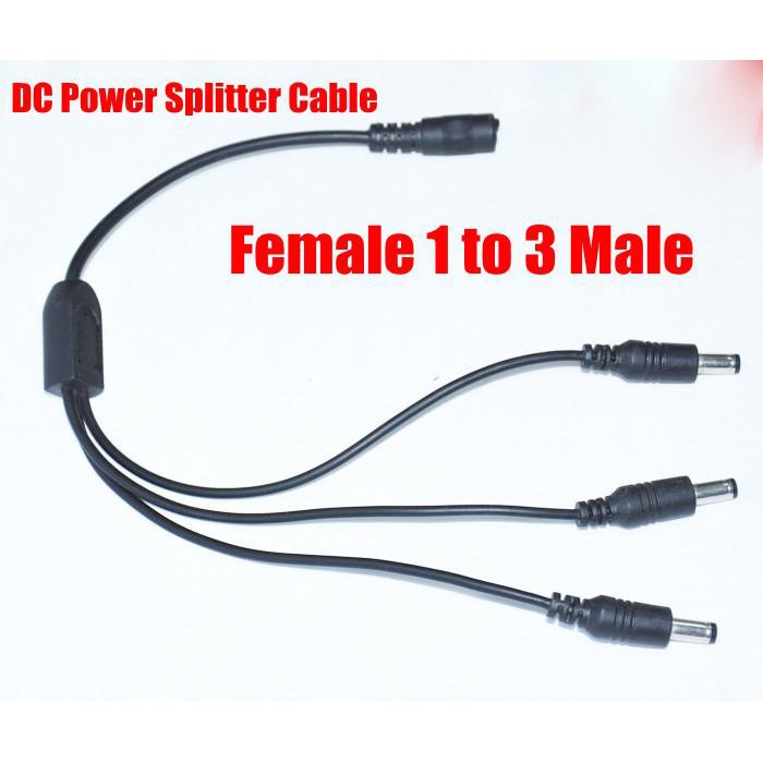 Jual Kabel Power CCTV 1 to 3 / DC Female to 3 Jack DC Male Plug Cable ...