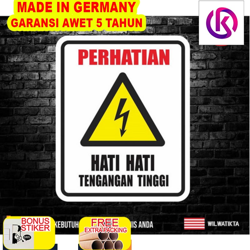 Jual Murah sticker safety sign K3 panel listrik bertegangan tinggi 30cm ...