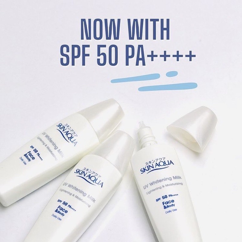Jual [TUTUP PUTIH] SKIN AQUA UV Whitening Milk SPF 50 PA++++ Sunscreen ...