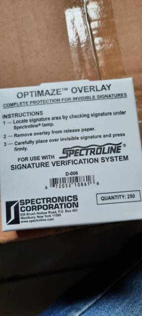 Jual Spectroline Invisible Signature & Optimize Overlay Satuan | Shopee ...