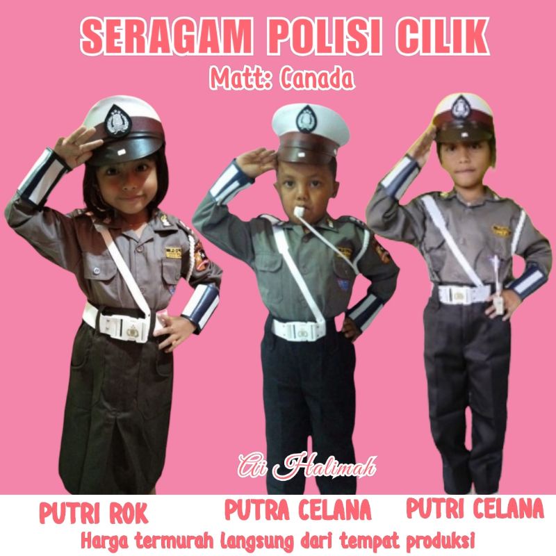 Jual Seragam pocil MABES POLRI BAHAN CANADA polisi cilik profesi anak ...