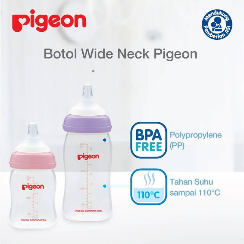 Jual Pigeon Botol susu PP Wide Neck SofTouch Peristaltik Plus 160ml / 240ml /330ml | Shopee ...