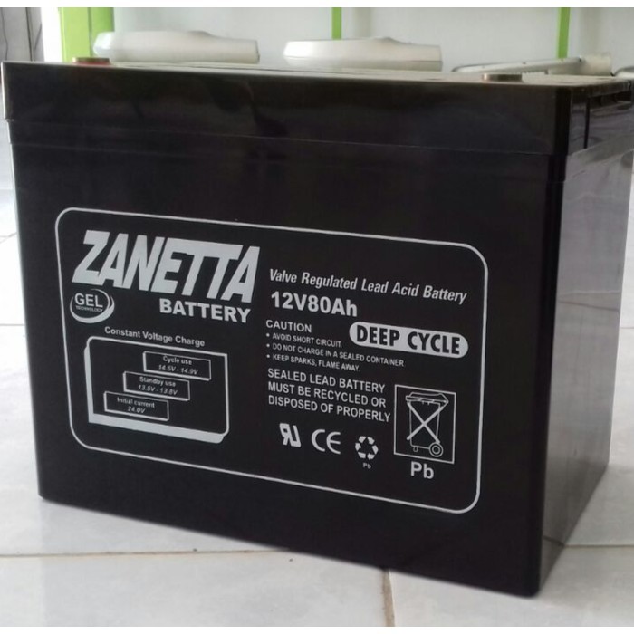 Jual Aki Kering / Baterai UPS / Baterai VRLA GEL Zanetta 12V 80Ah ...