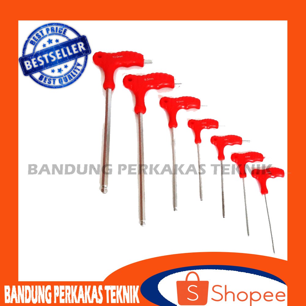 Jual NEW MAXPOWER Kunci L HEX Ballpoint Model T 2 mm ORIGINAL GAGANG MERAH | Shopee Indonesia